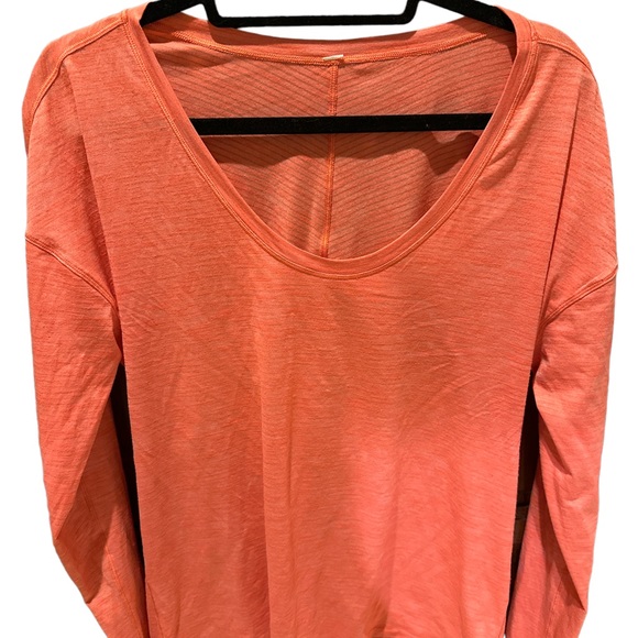 lululemon athletica | Tops | Lululemon Womens Orange Long Sleeved Pullover Athletic Top Relaxed ...